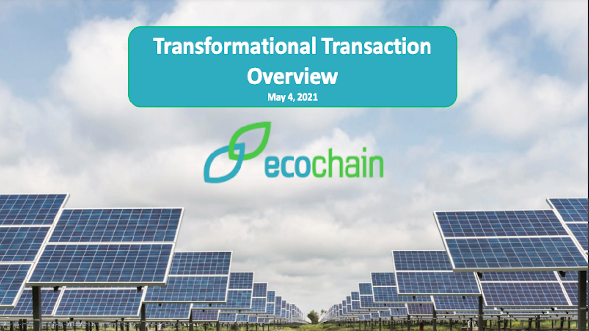 EcoChain Adds Immediate Cryptocurrency Mining Capacity