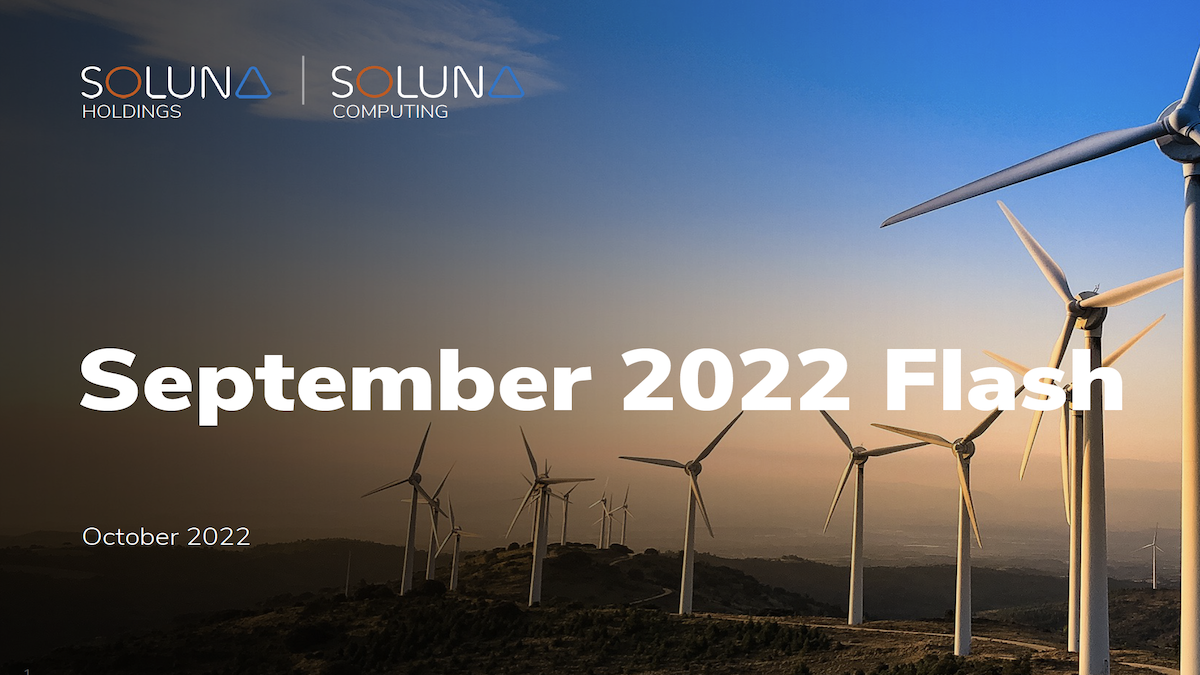 Soluna Holdings Announces September Site Level Financials - Soluna
